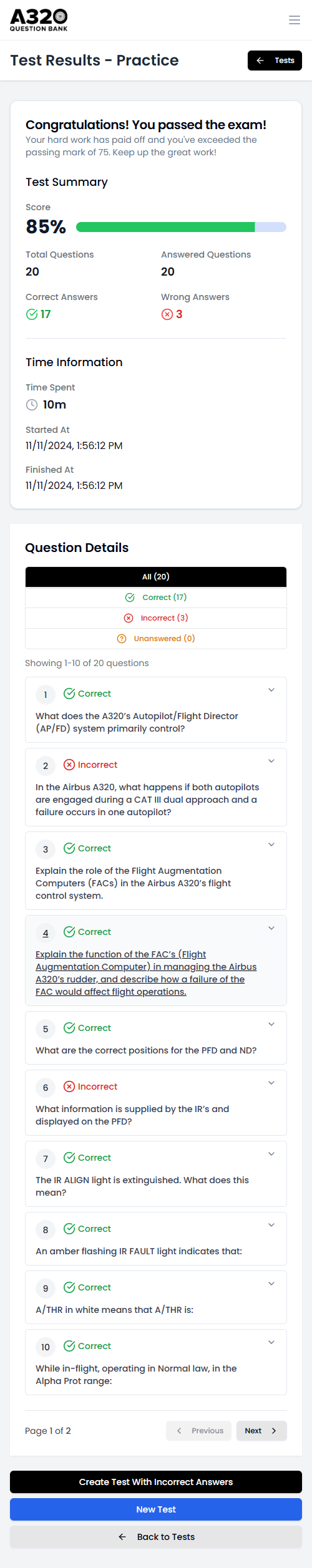 A320 Question Bank